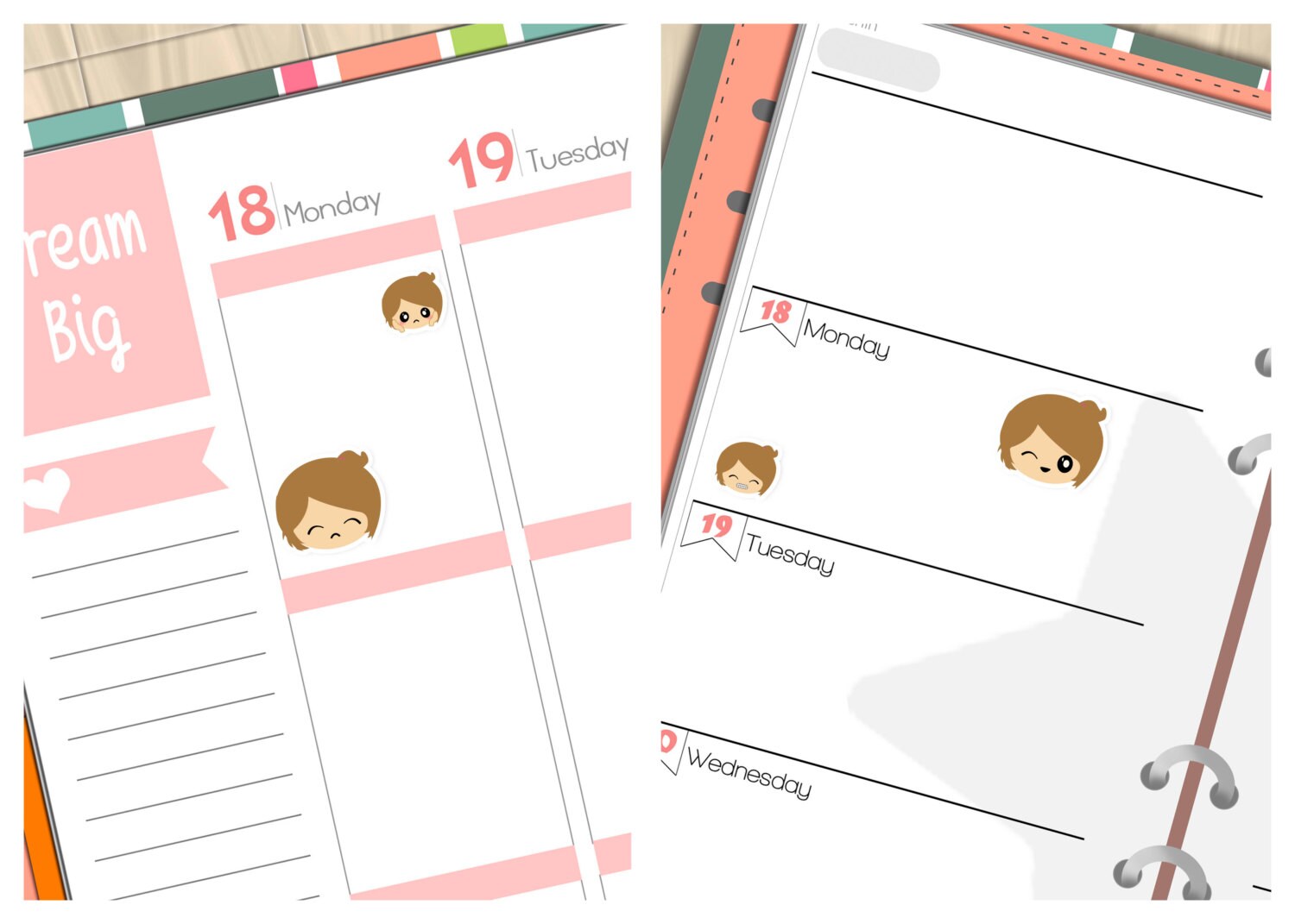Printable Stickers | Kawaii Emoti Planner Sticker | Kika Emotion 002 ...