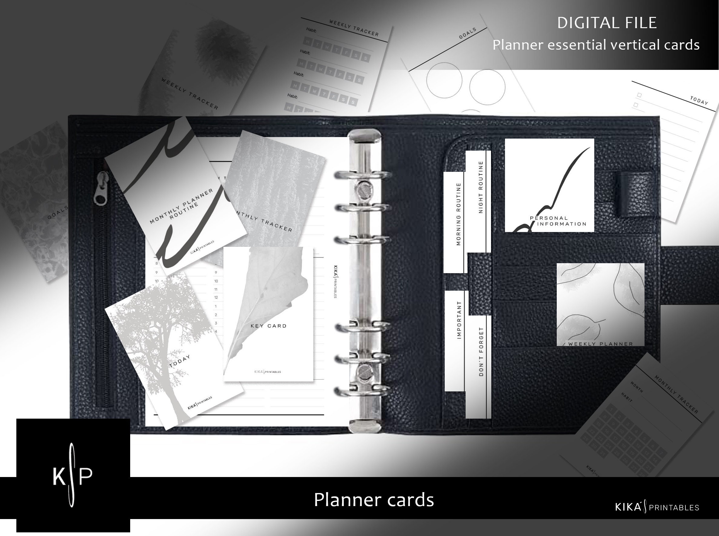 Printable Vertical Planner Cards | Functional Planner Deco | Journaling ...
