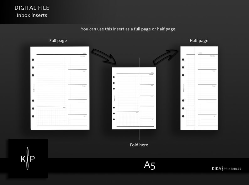 Inbox Printable Planner Insert A5 | Inbox Tracker, PDF Inbox Template ...