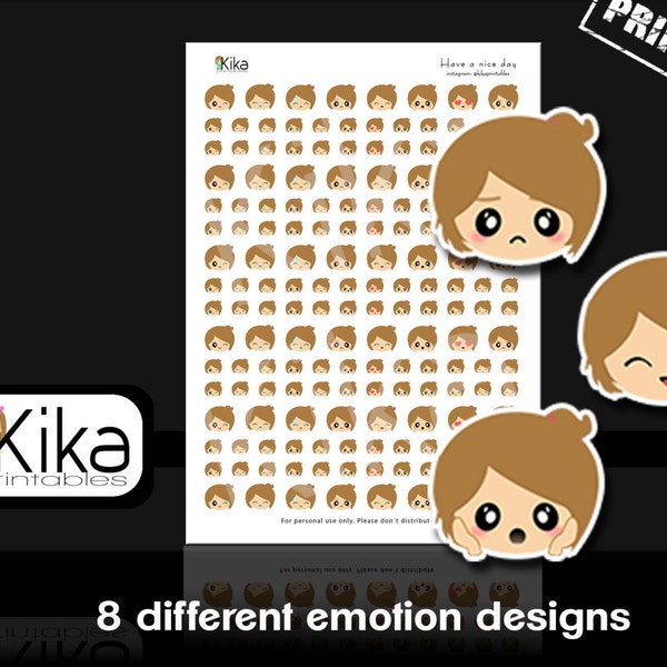 Printable Emoti Stickers - Etsy
