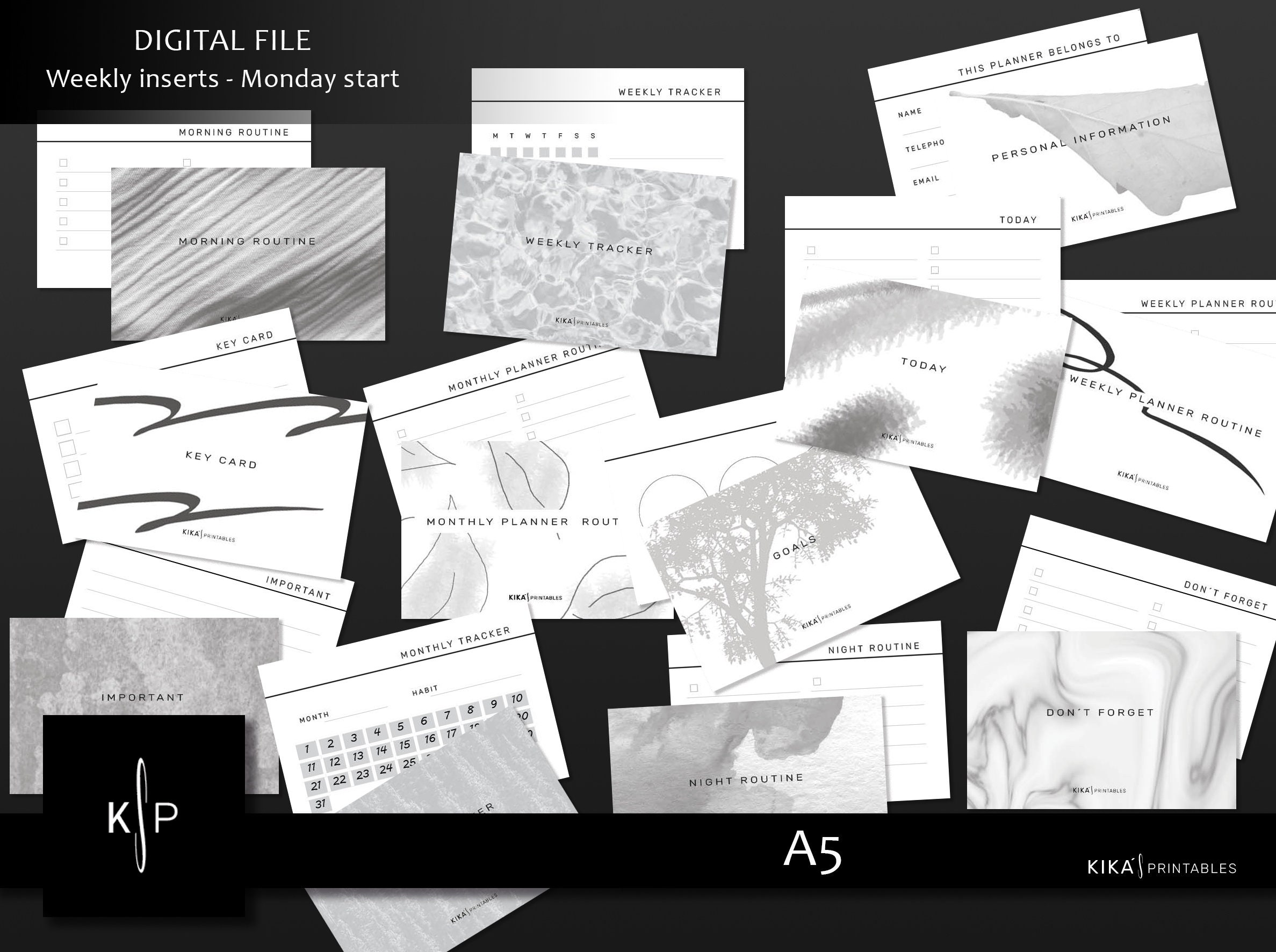 Printable Planner Cards | Functional Planner Deco | Journaling Planner ...