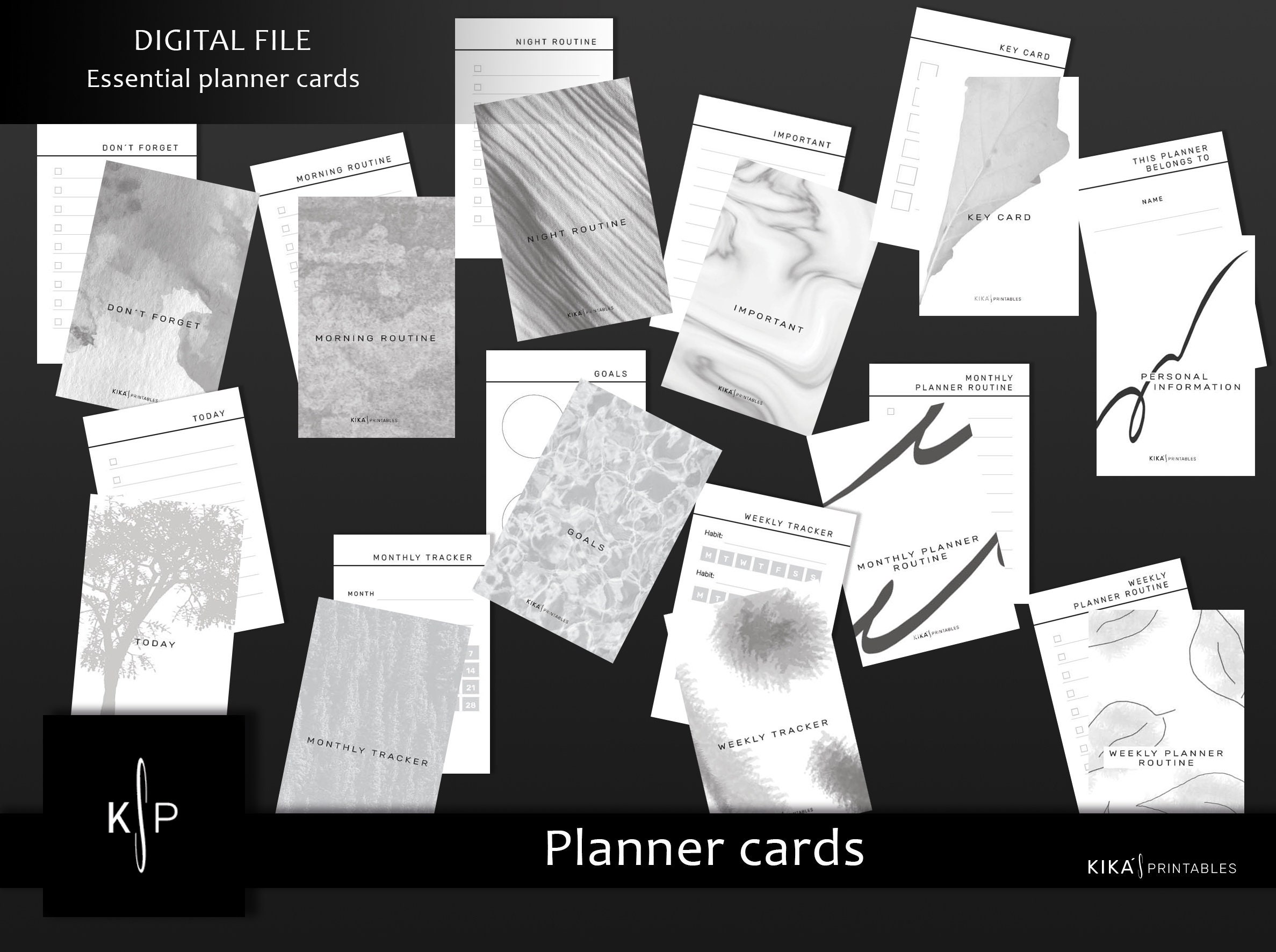 Printable Vertical Planner Cards | Functional Planner Deco | Journaling ...