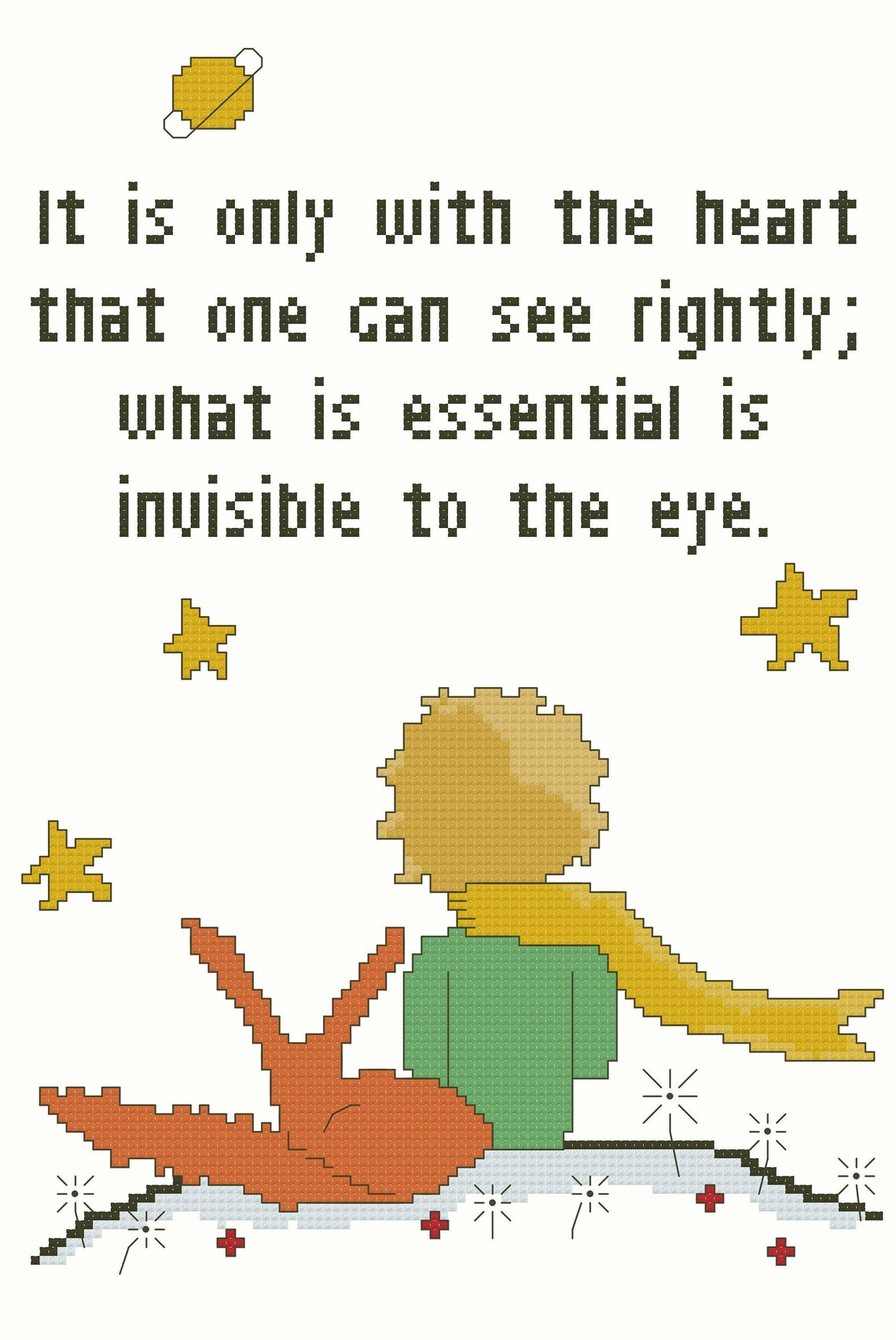 The Little Prince Inspired Cross Stitch Pattern Printable PDF Cute ...