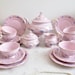 Collectibles Pink Porcelain Tea Service Set, Pink China Set Vintage ...