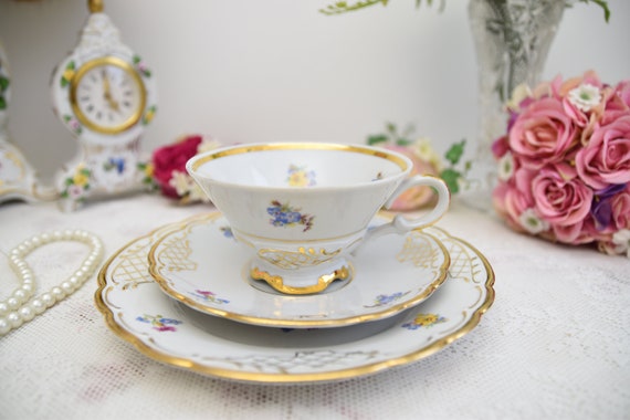 Vintage Tea Cup Set Floral German Tea Cup Set Germany Tea Cups - Etsy