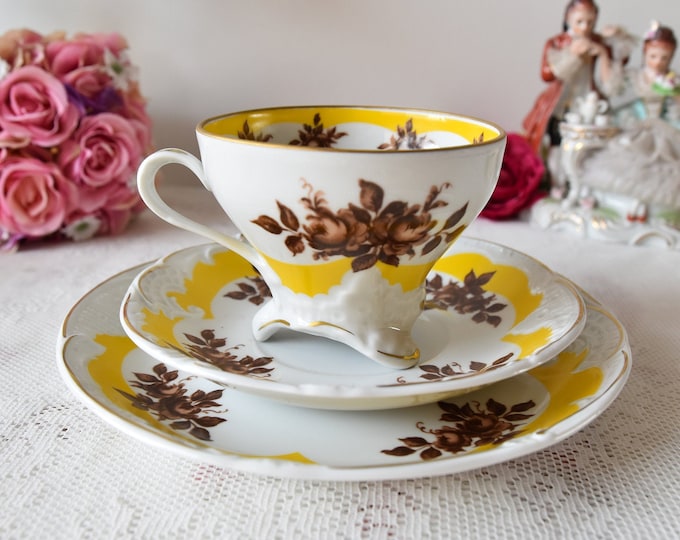 Vintage German Collectors Tea Cuppmptea Cup, Saucer and Cake Platetea ...