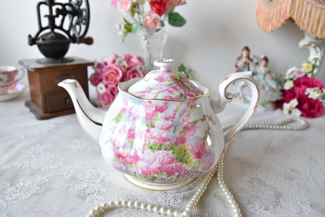 Royal Albert Tea Pot Royal Albert Blossom Time England Teapot English ...