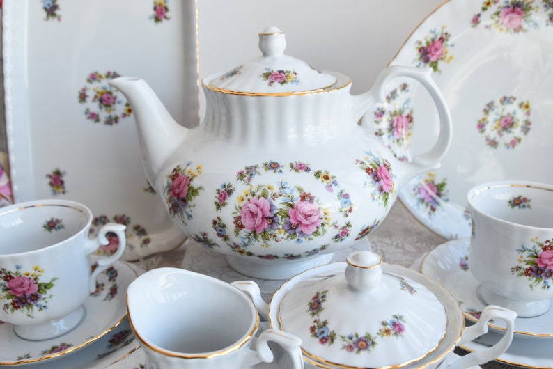 Tea Set Vintage Porcelain Chodziez Tea Set Polish Porcelain | Etsy