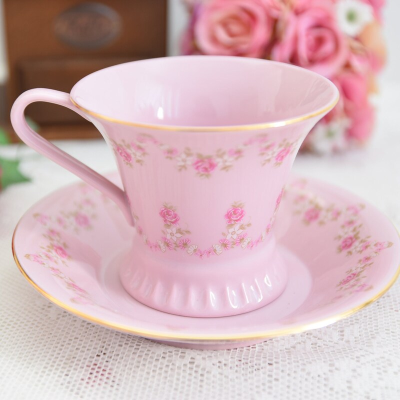 Pink Gold Tea Cup - Etsy