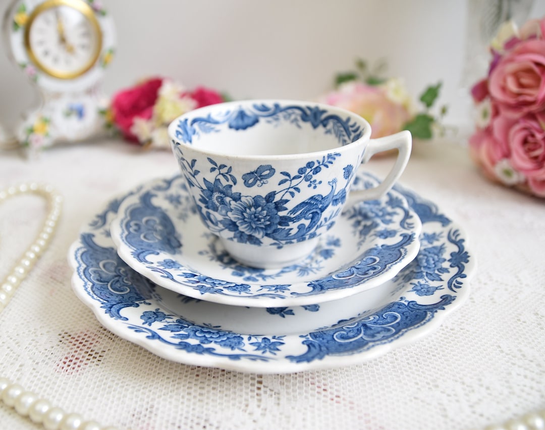 English Tea Set Floral Tea Cup Set Ridgway England Tea Cups Duo English ...