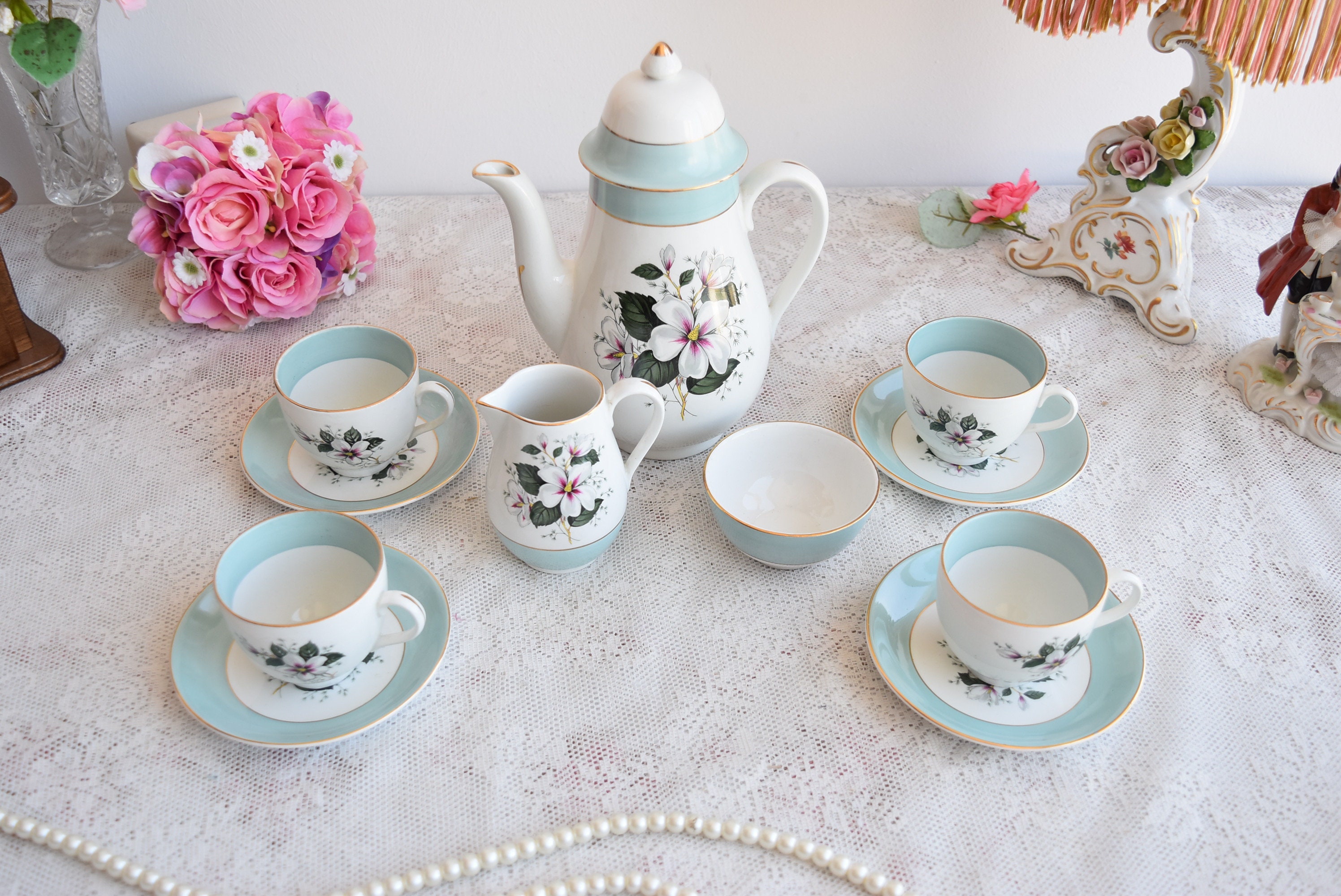 Coffee Set Vintage Coffee Set Coffee Cup Set Porcelain Coffee - Etsy