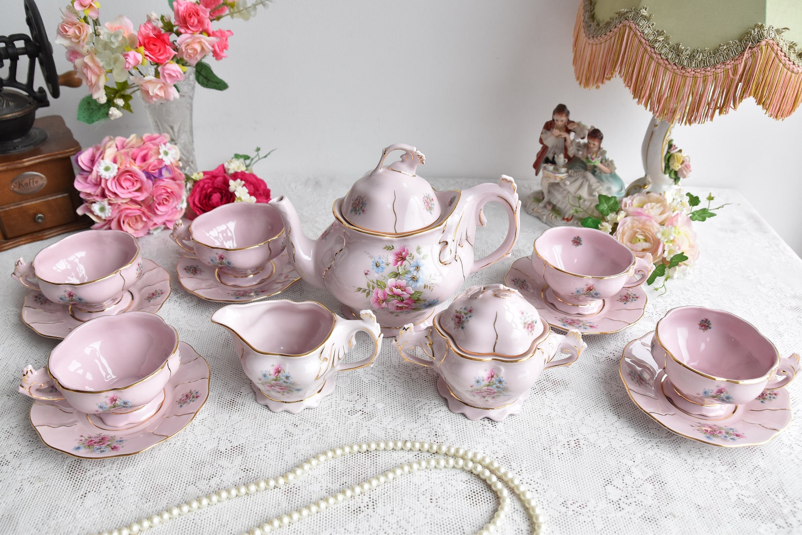 Vintage Tea Set Porcelain Tea Set by JL Vintage Tea Set for - Etsy