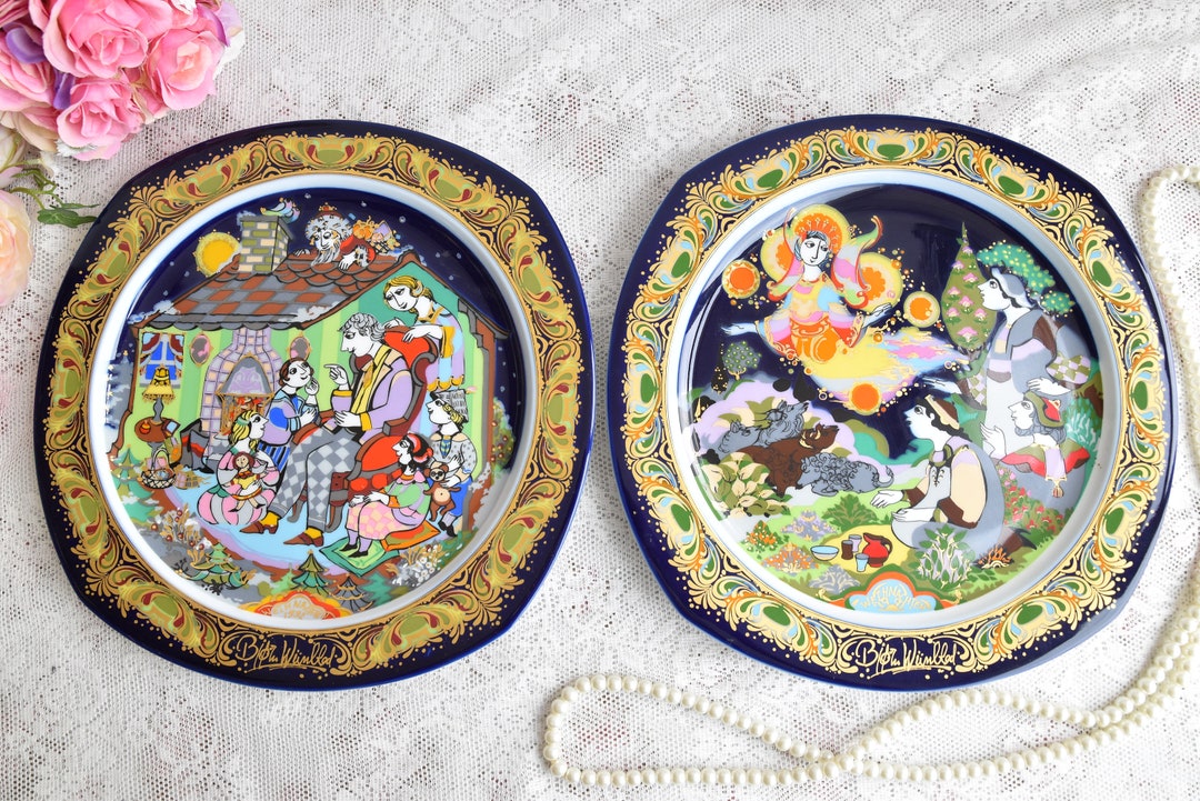 Plate Set Vintage German Plate Set Christmas Decoration Germany Dessert ...