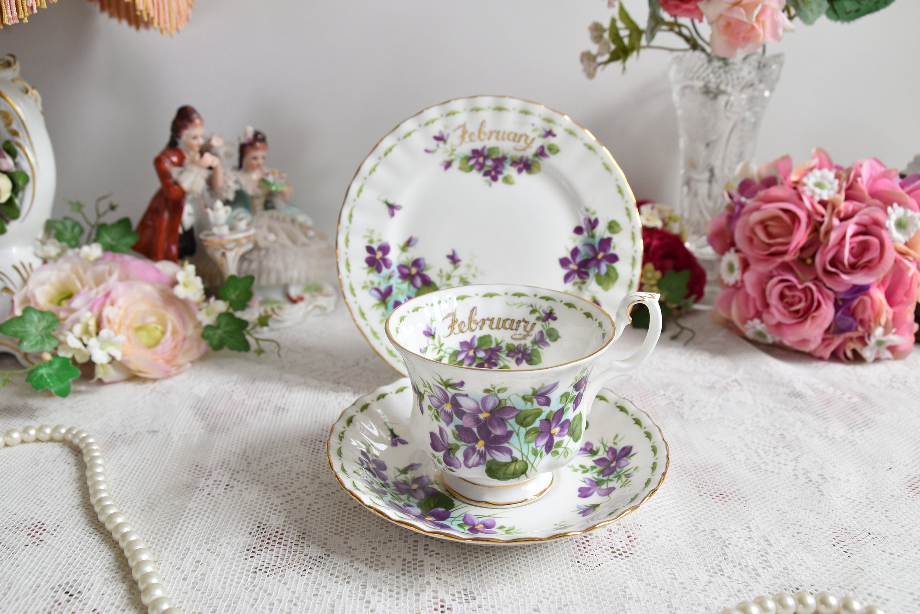 Flowers of the Month February Royal Albert Tea Cup Floral | Etsy