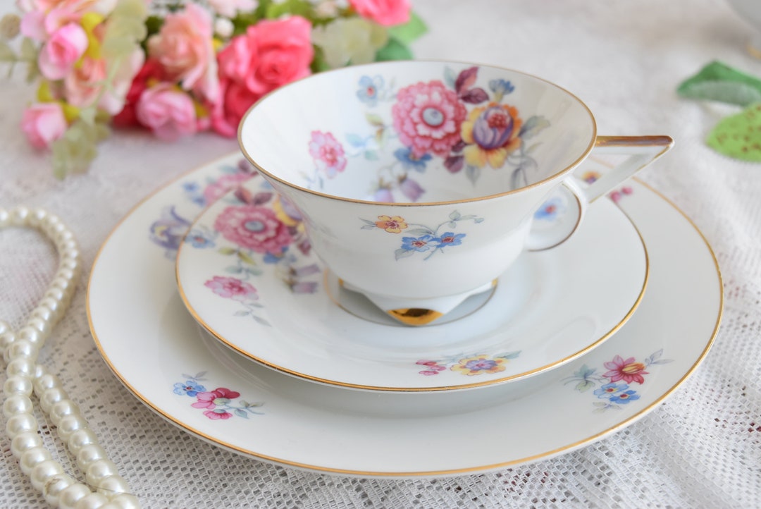 Bavaria Tea Cup Vintage Tea Cup Set Floral German Tea Cup Set Germany ...