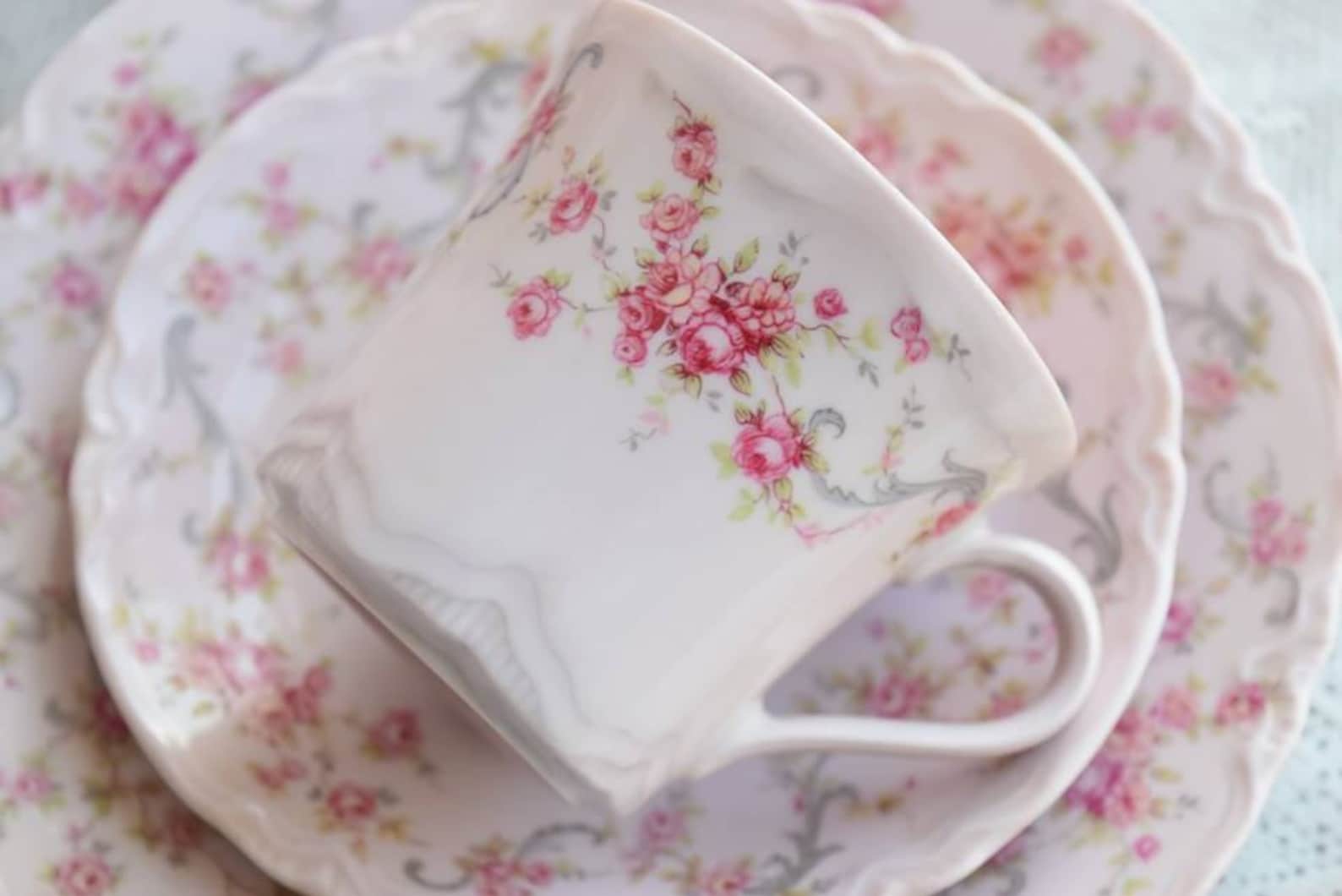 Tea Set Vintage Floral Tea Set Hutschenreuther Germany Tea Cup - Etsy