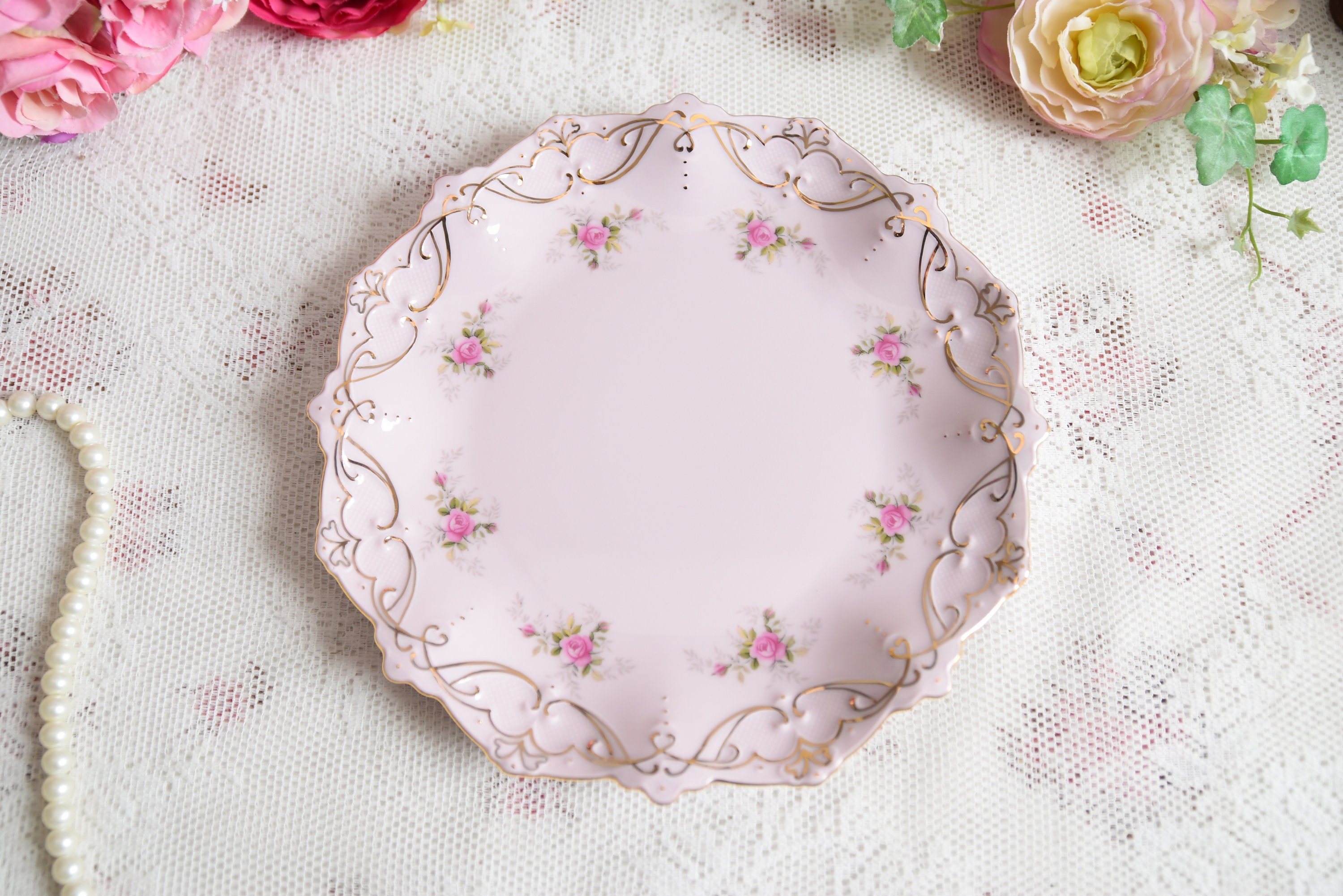Vintage Plate Porcelain Dish Pink Porcelain Slavic Porcelain - Etsy