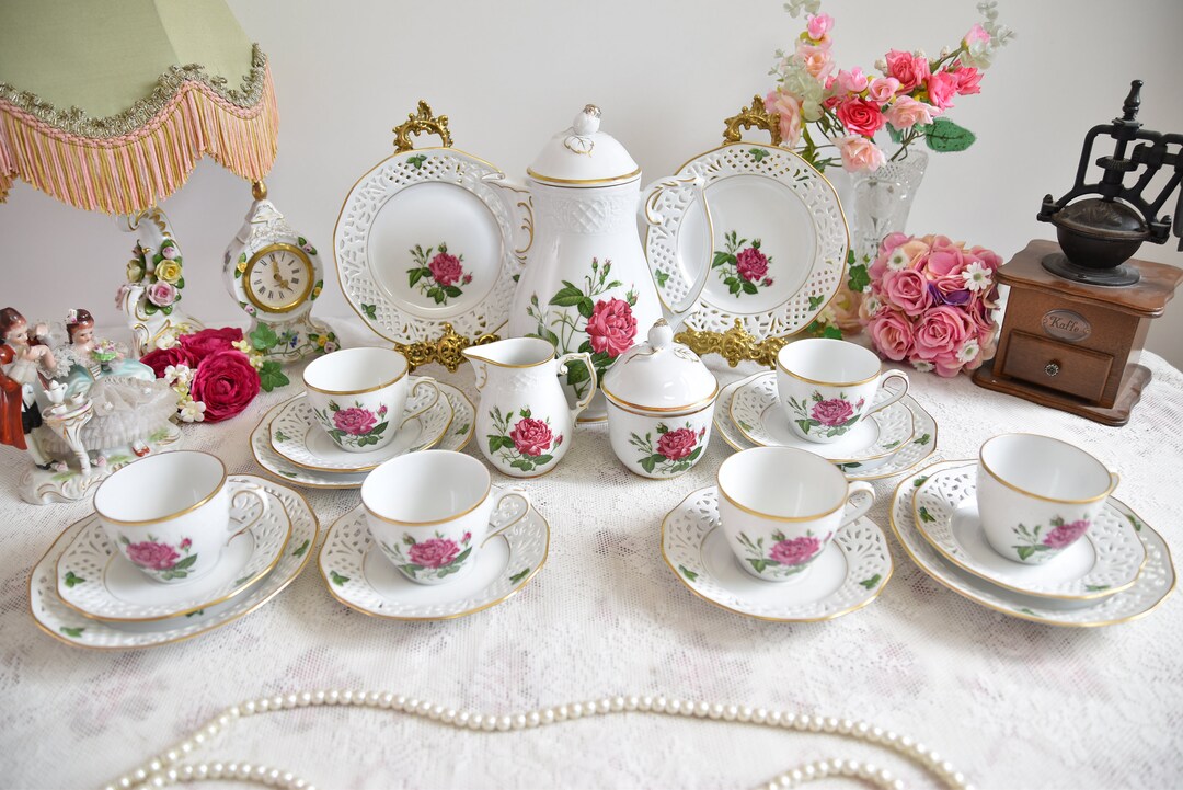 Coffee Set Vintage Floral Coffee Set Schumann Germany Coffee Cup Set ...