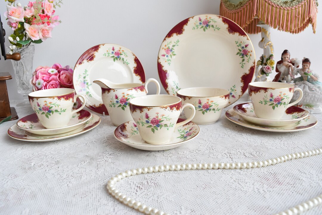 Royal Swan Tea Set Vintage Floral Tea Set Royal Swan England Tea Cup ...
