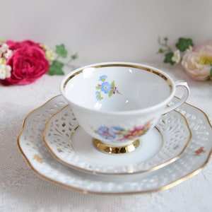 German Tea Cup Floral Tea Cup Set Schumann Germany Tea Cups Trio German ...