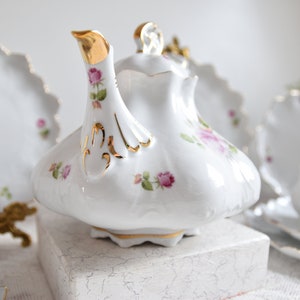 Vintage Tea Set With Roses, Porcelain Tea Set With Tea Pot, Floral Tea ...