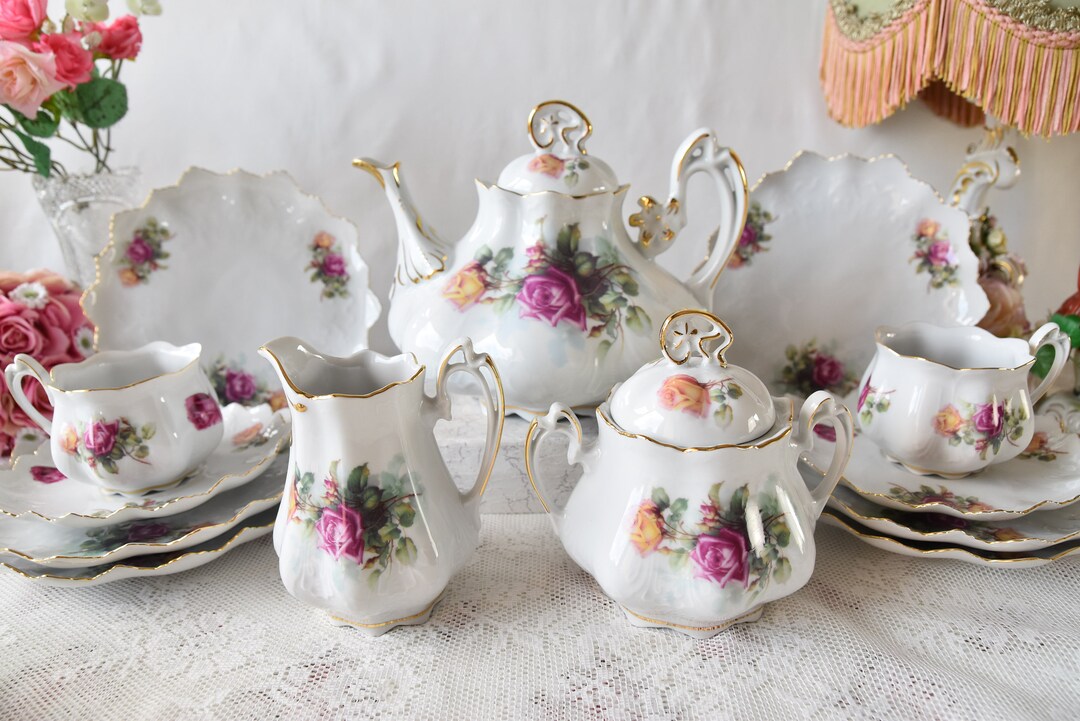 Karolus Tea Set Roses Bouquet for Six - Etsy