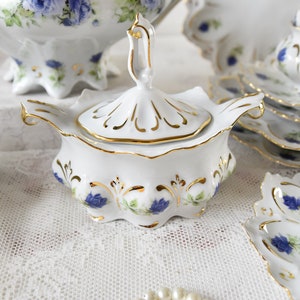 Vintage Tea Set With Roses, Porcelain Tea Set With Tea Pot, Floral Tea ...