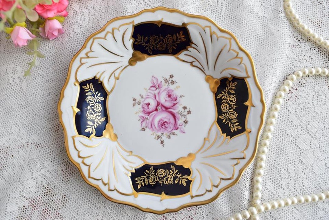 Vintage Plate Cobalt Porcelain Deep Dish Plate Weimar Germany Plate ...