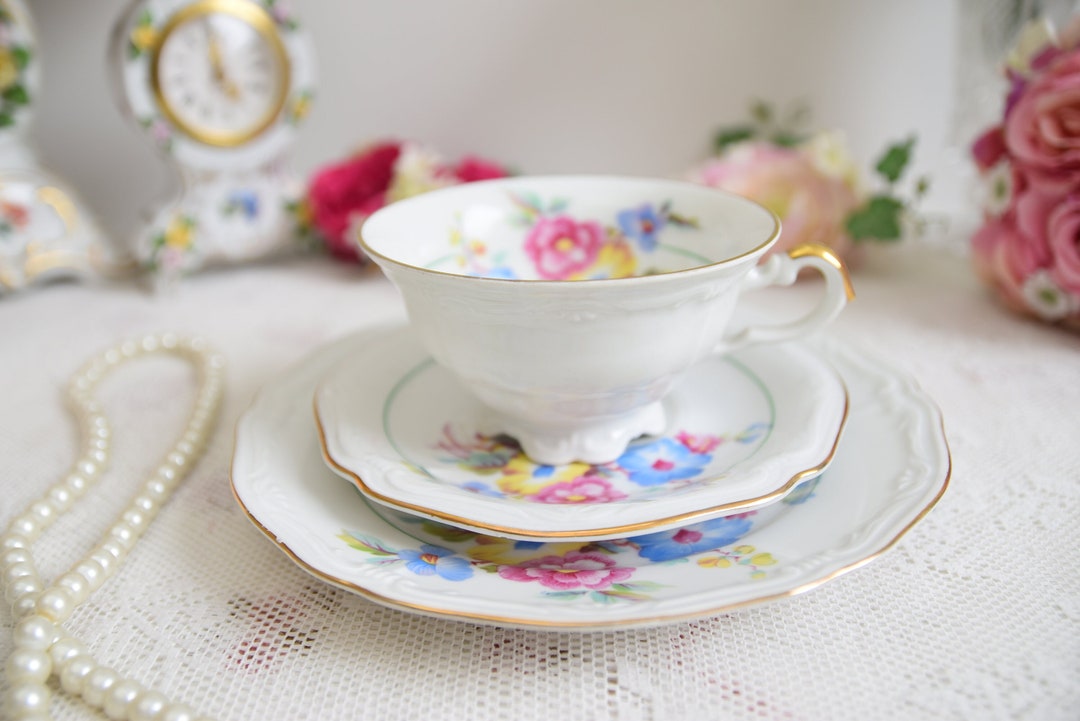 Bavaria Tea Cup Vintage Tea Cup Set Floral German Tea Cup Set Germany ...
