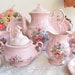 Pink Porcelain Coffee Set With Floral and Gold Decorations - Etsy