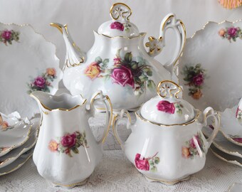 Karolus Tea Set Roses Bouquet for Six | Etsy