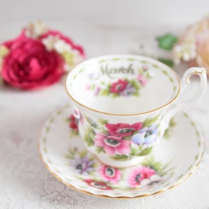 Flowers of the Month March Royal Albert Tea Cup Floral English Tea Cup ...