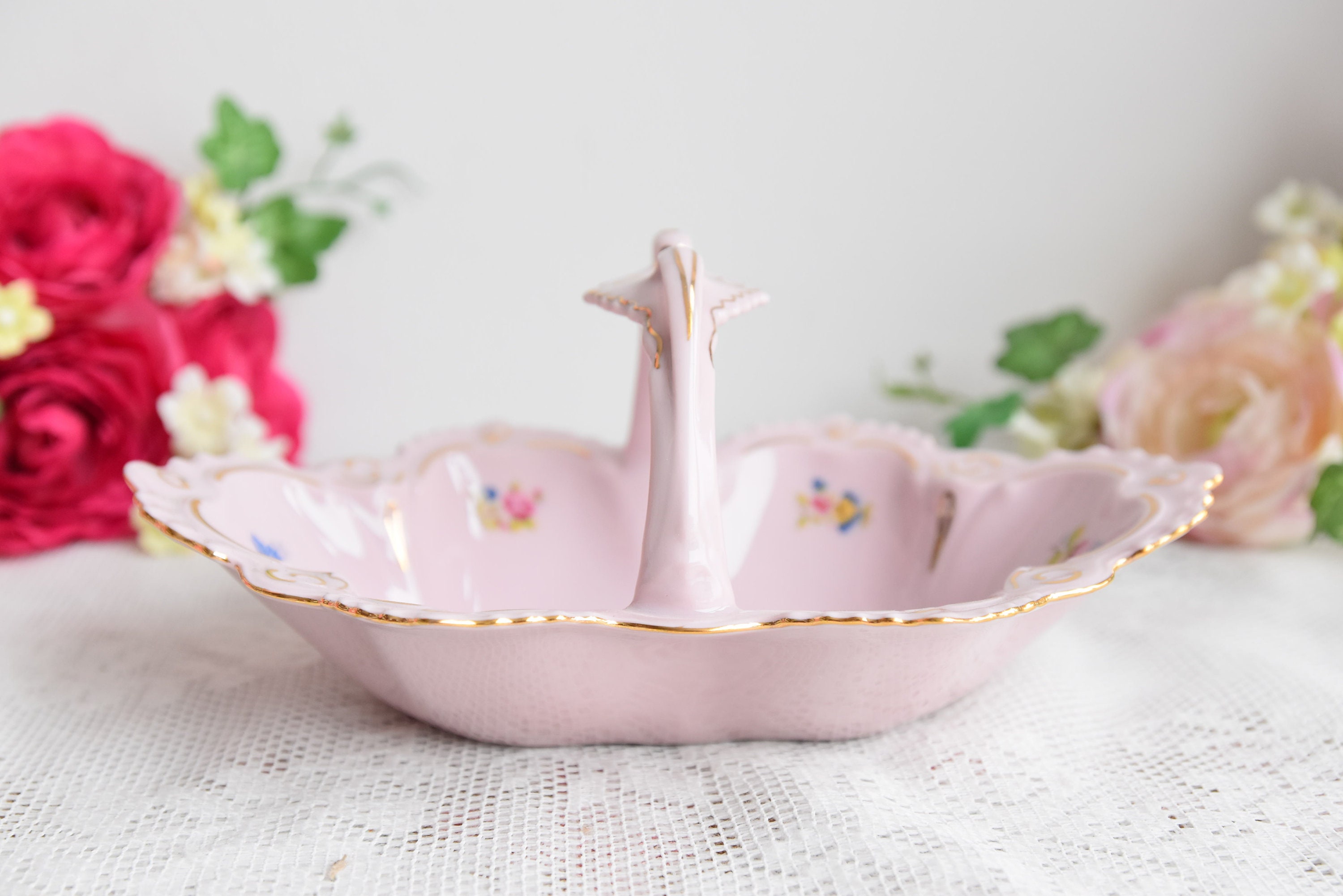 Vintage Basket Porcelain Small Basket Porcelain Slavic - Etsy
