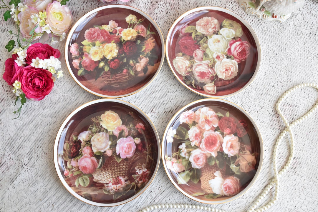 Vintage Porcelain Floral Plate Set Karolina Poland Dessert Dish - Etsy