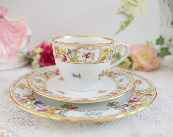Vintage Tea Set Floral German Tea Cup Set Schumann Germany Dresden Tea ...
