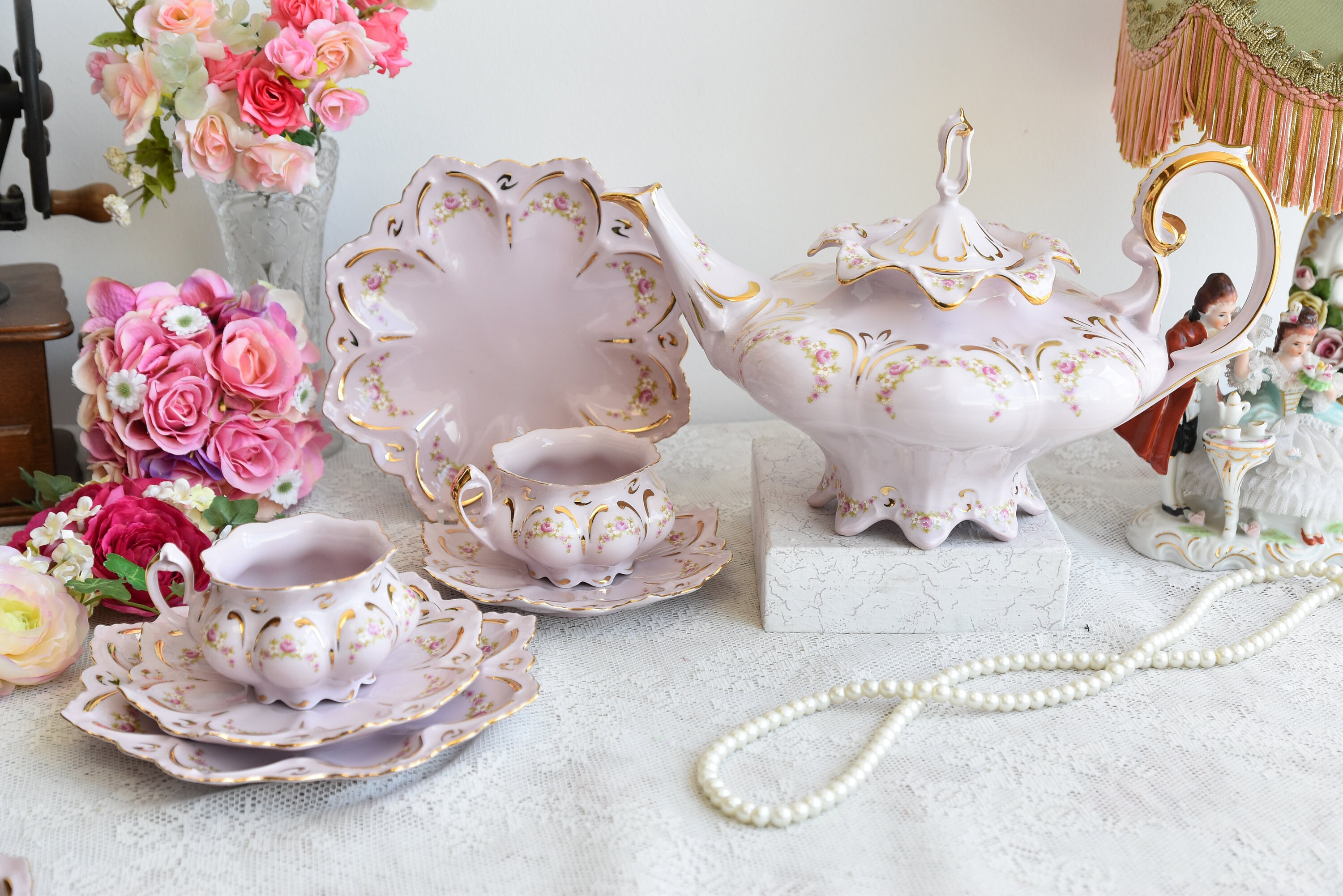 Antique Pink Tea Sets