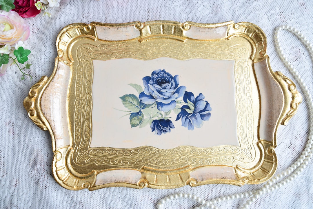 Decorative Trays: Italian Serving Tray With Handles and Hand Painted ...