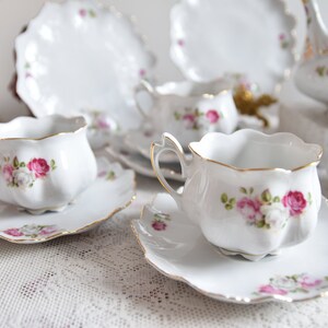 Vintage Tea Set With Roses, Porcelain Tea Set With Tea Pot, Floral Tea ...
