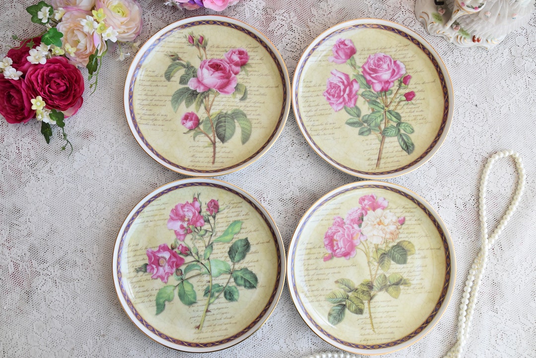 Vintage Porcelain Floral Plate Set Karolina Poland Dessert Dish - Etsy