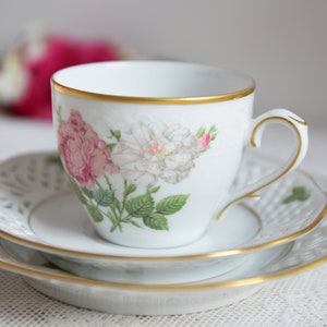 Vintage Tea Cup Floral Tea Cup Set Schuman Arzberg Germany Openwork ...