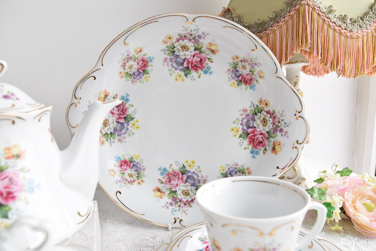 Tea Set Vintage Porcelain Chodziez Tea Set Polish Porcelain - Etsy