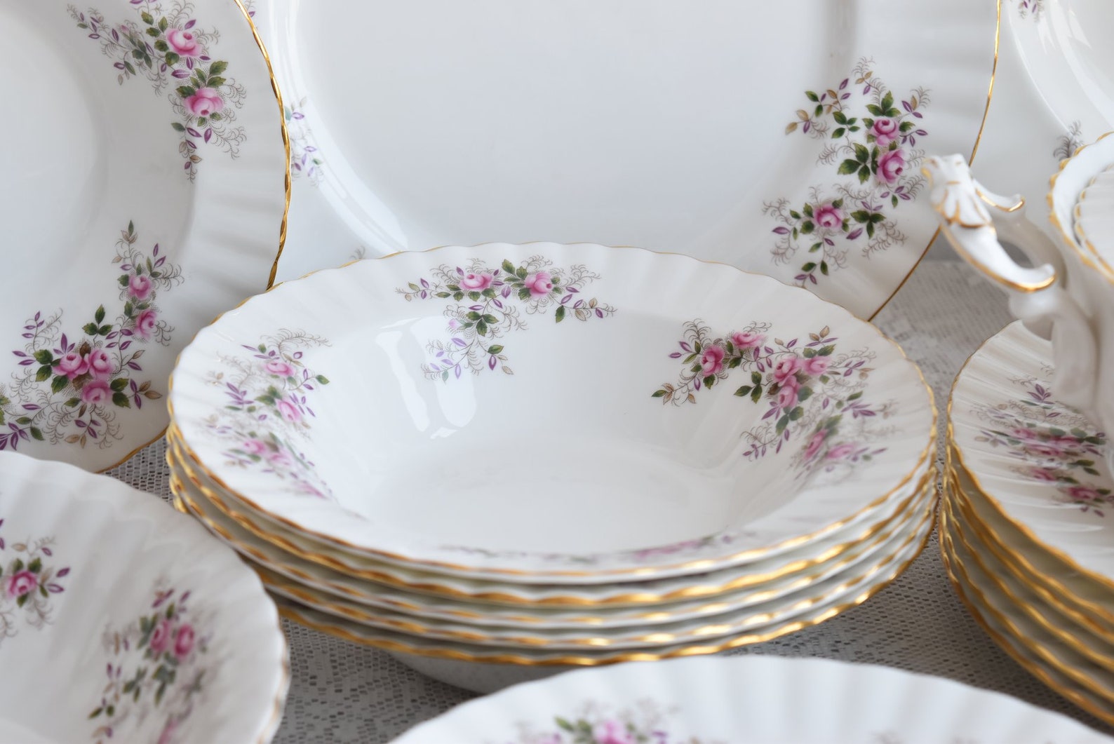 Dinner Set Vintage Floral Dinner Set Royal Albert Lavender - Etsy