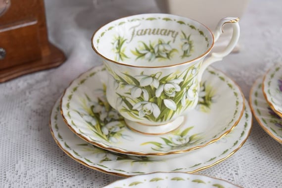 Flowers of the Month January Royal Albert Tea Cup Floral | Etsy