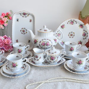 Tea Set Vintage Porcelain Chodziez Tea Set Polish Porcelain Teacup Saucer Set - Etsy