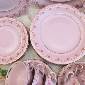 Traditional Pink Porcelain Dinner Set Pink Porcelain by LL for Six With ...