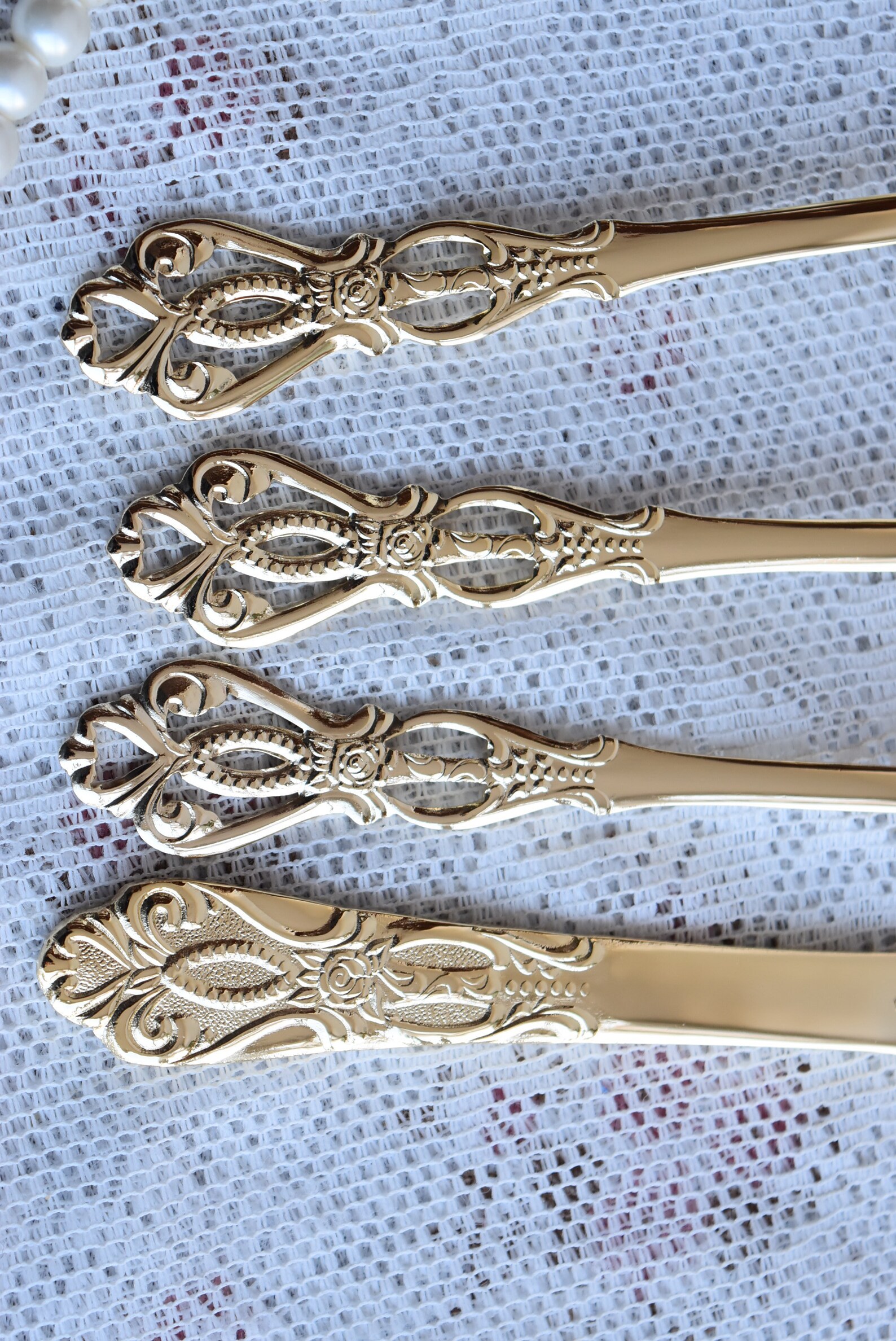 Vintage Dinner Spoon Set Golden Color Dinner Spoon Soup Spoon - Etsy