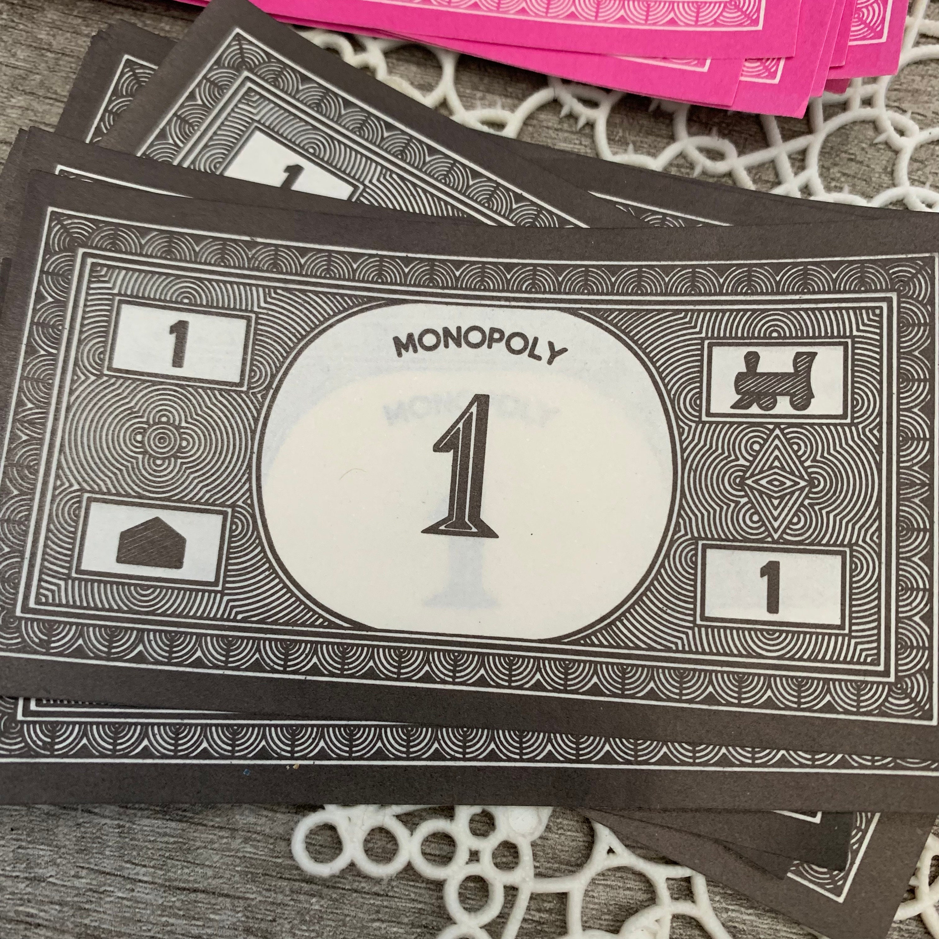 Vintage Colorful Monopoly Money Ephemera Lot Bright Colors Collage Art ...