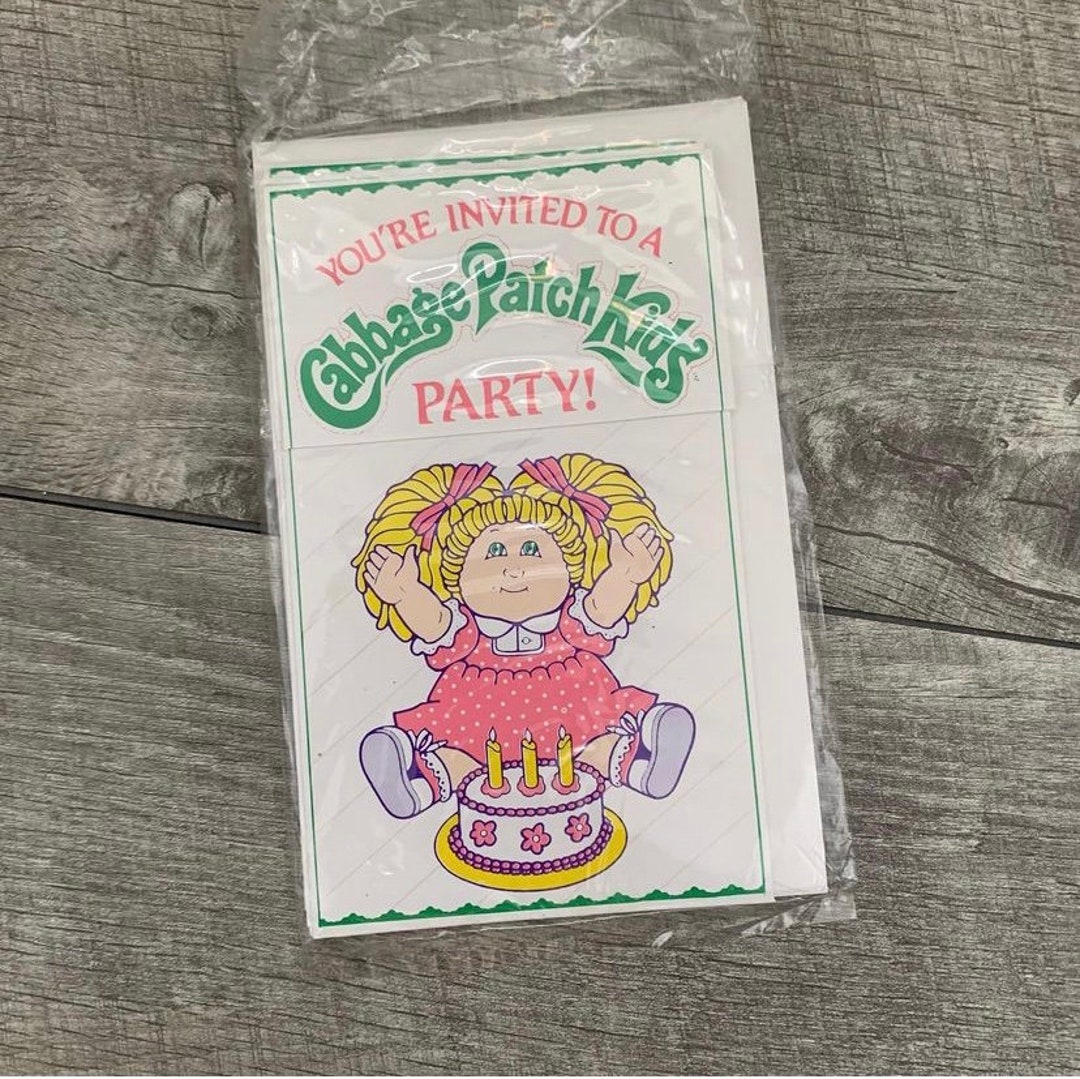 Vintage Cabbage Patch Kids Party Invitations Set of 4 With - Etsy