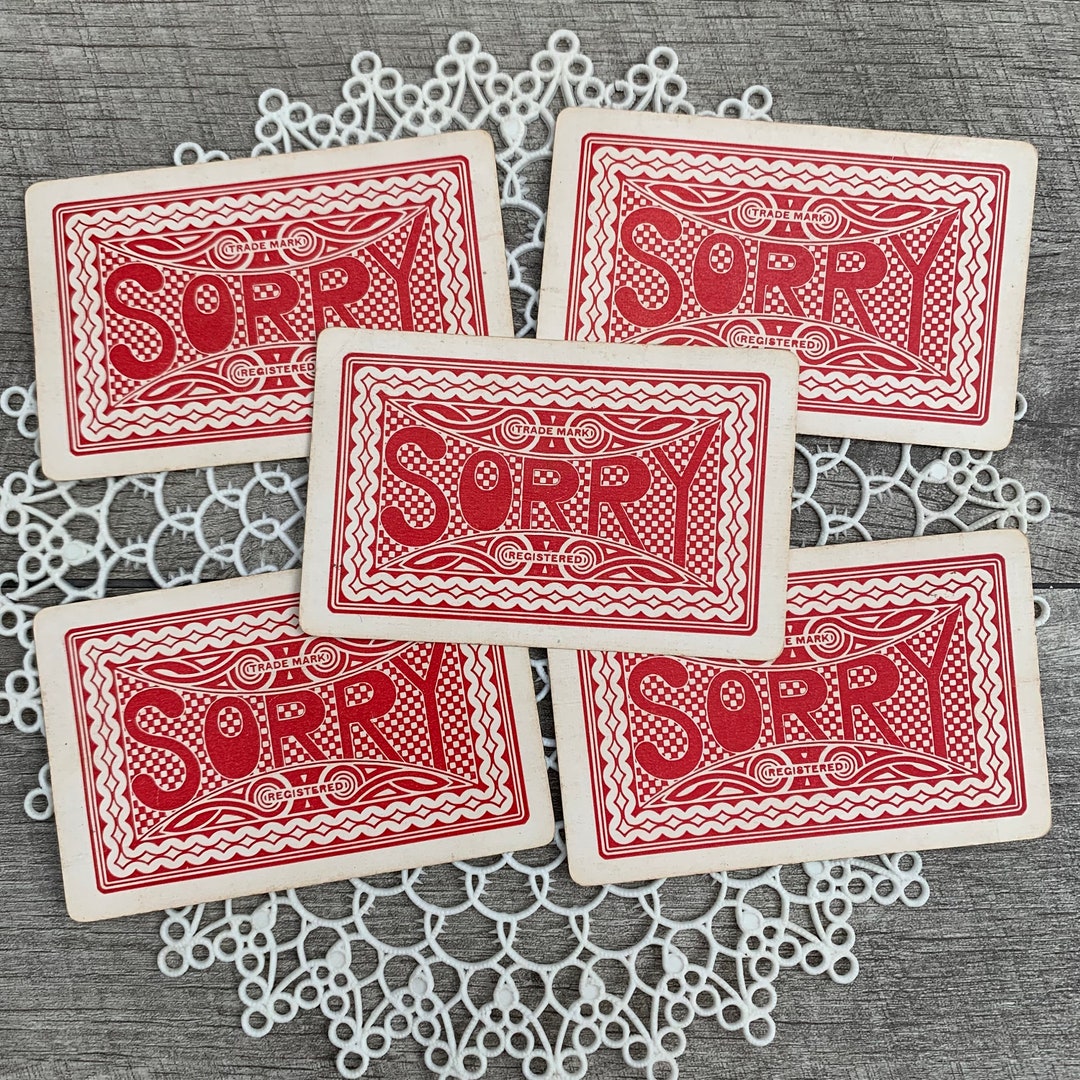 Vintage Sorry Game Cards Lot of 5 Random Scrapbooking Junk Journal Art ...