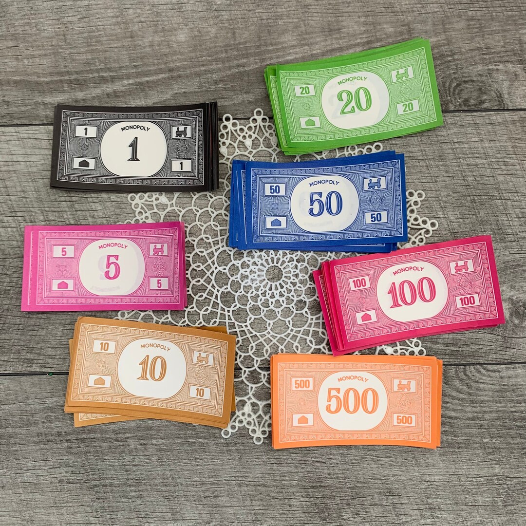 Vintage Colorful Monopoly Money Ephemera Lot Bright Colors Collage Art ...